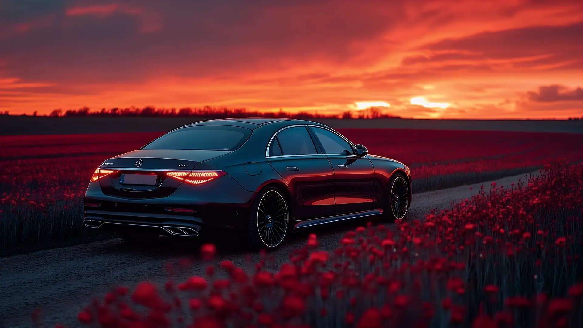 Mercedes S-Class Sunset Drive Live Wallpaper