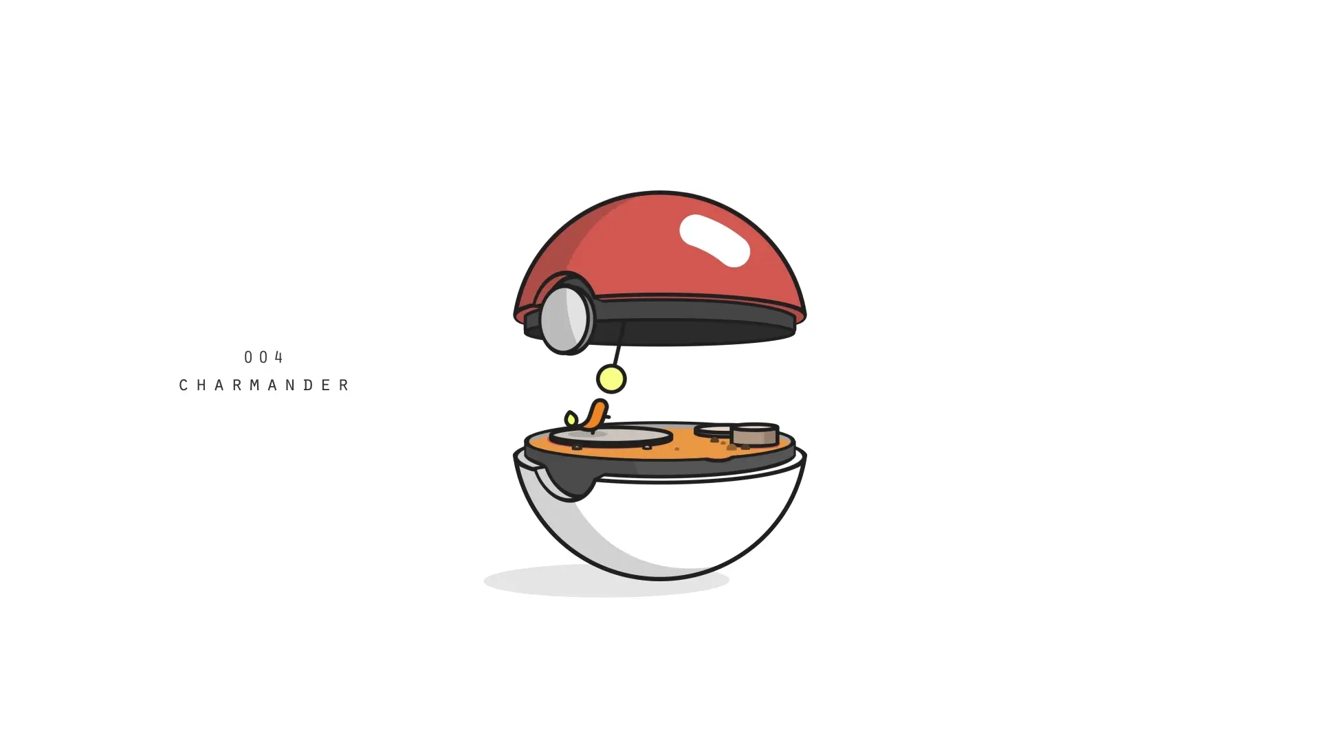Minimal Charmander Pokéball Live Wallpaper for Mac & Windows